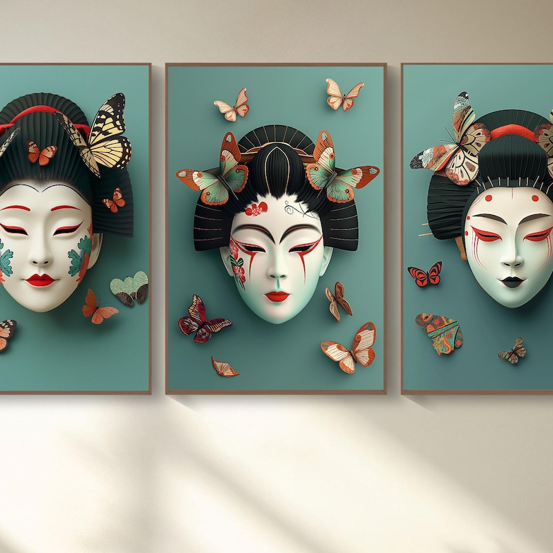 Geisha Mask - Etsy