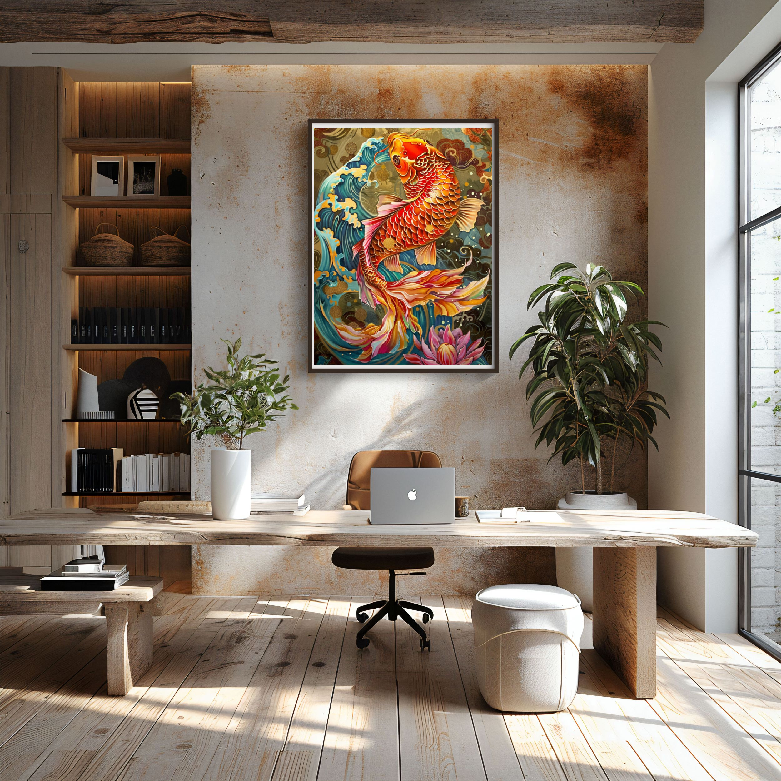 Japanese Koi Fish Painting | Instant Download | Wall Art Print ...