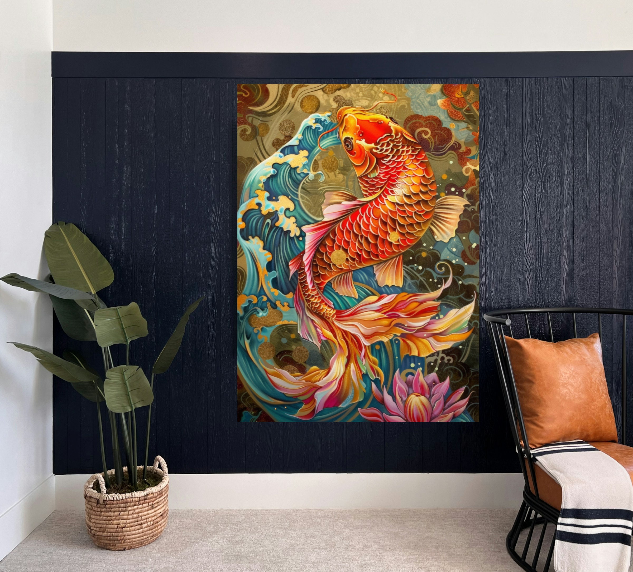 Japanese Koi Fish Painting | Instant Download | Wall Art Print ...