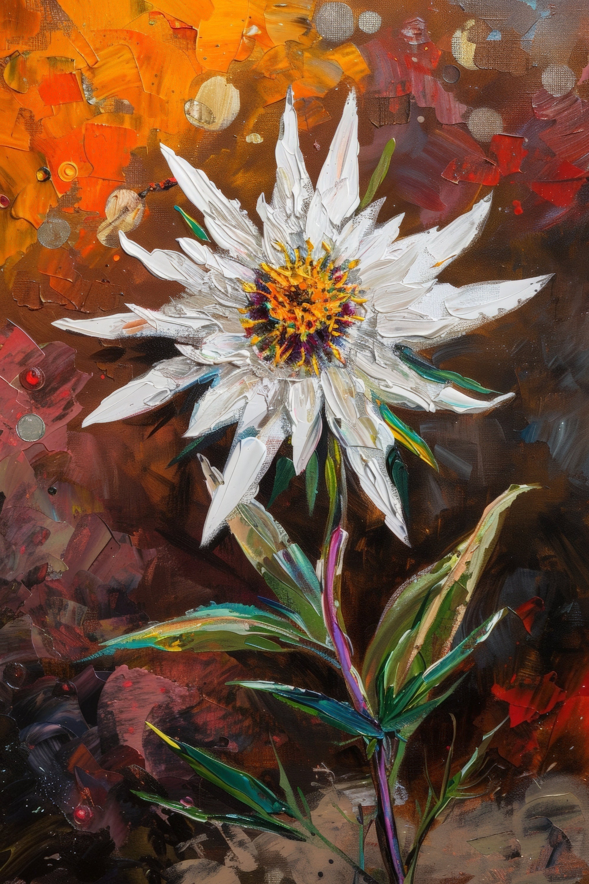 Edelweiss Flower AI Art, Instant Download, Wall Decor, Digital Art ...