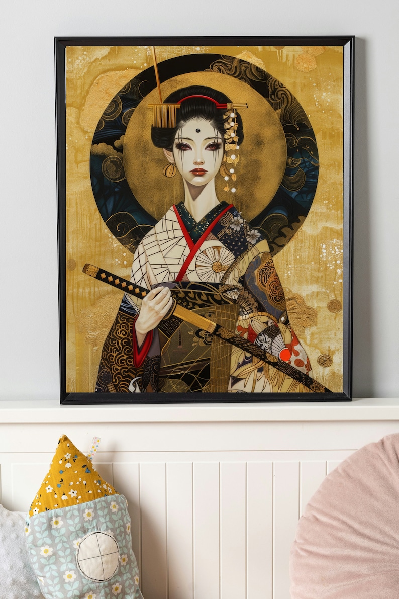 Japanese Geisha Art Print | Samurai Warrior | Asian Wall Art by Artist Samurai Artwork | Digital ...