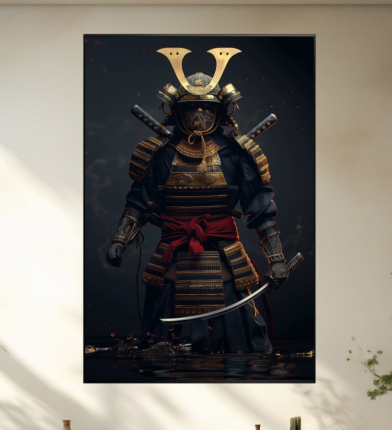 Japanese Samurai Warrior Digital Art Print - Asian Home Decor - Etsy