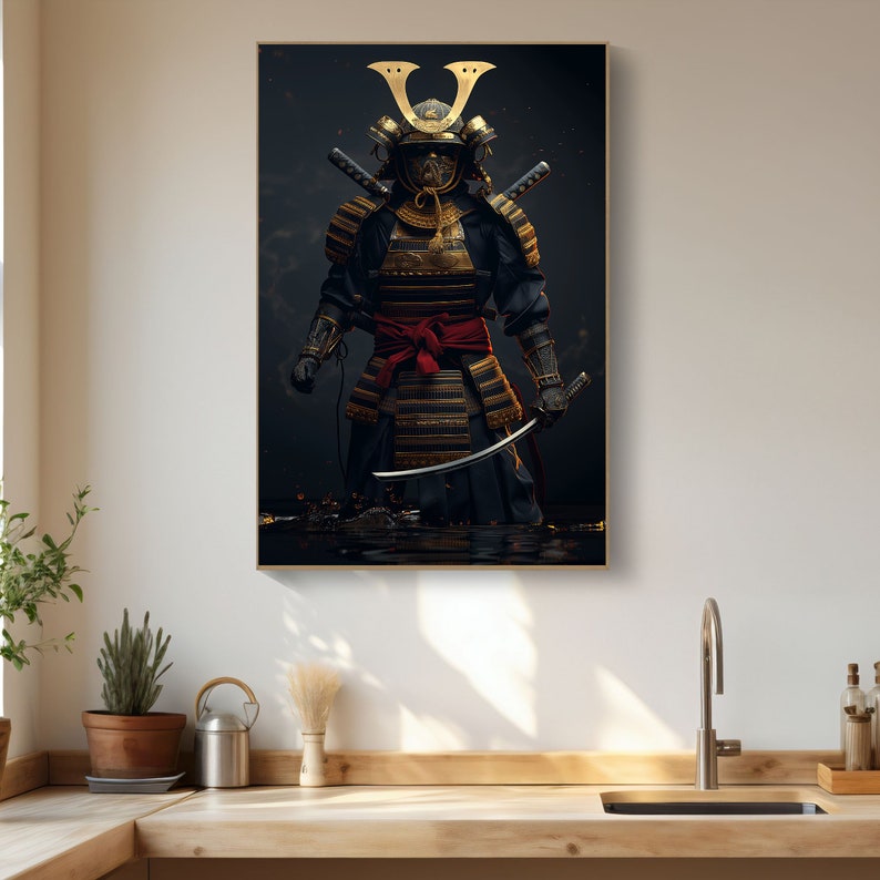 Japanese Samurai Warrior Digital Art Print - Asian Home Decor - Etsy
