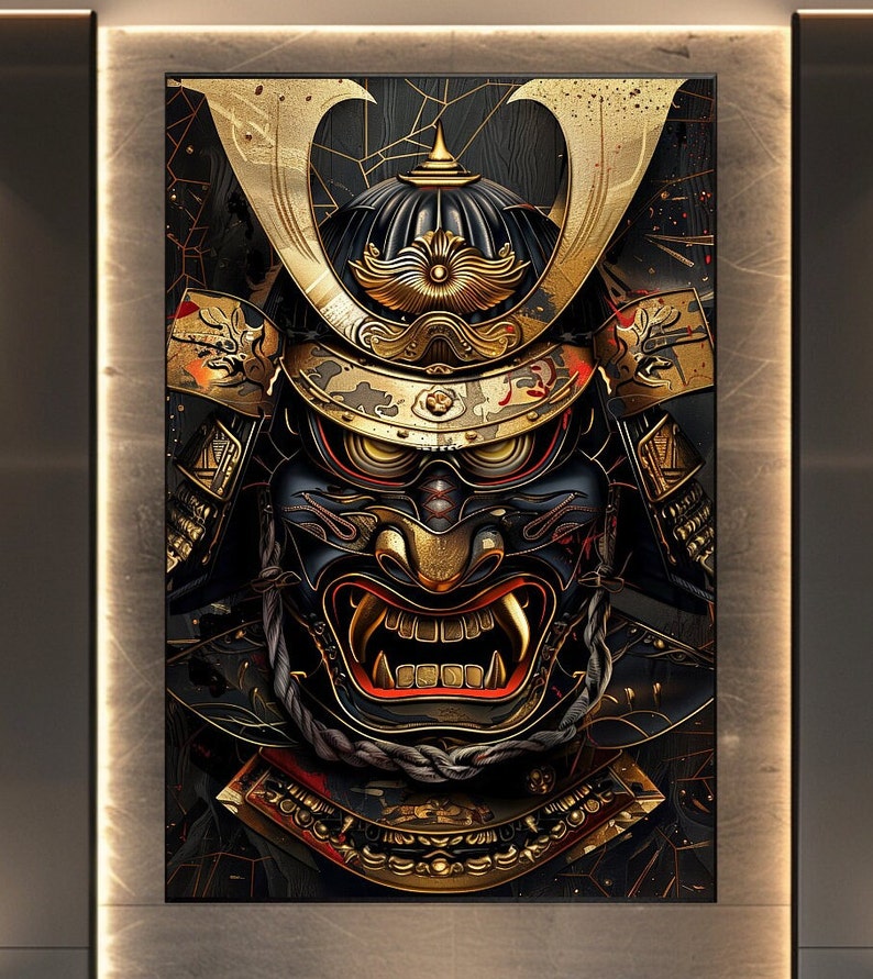 Traditional Samurai Mask Artwork for Home Decor | Japanese Warrior ...