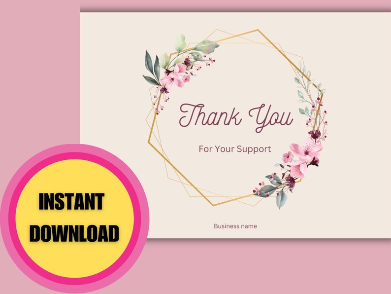 Thank You Card Template, Thank You Card Printable, Thank You Card ...