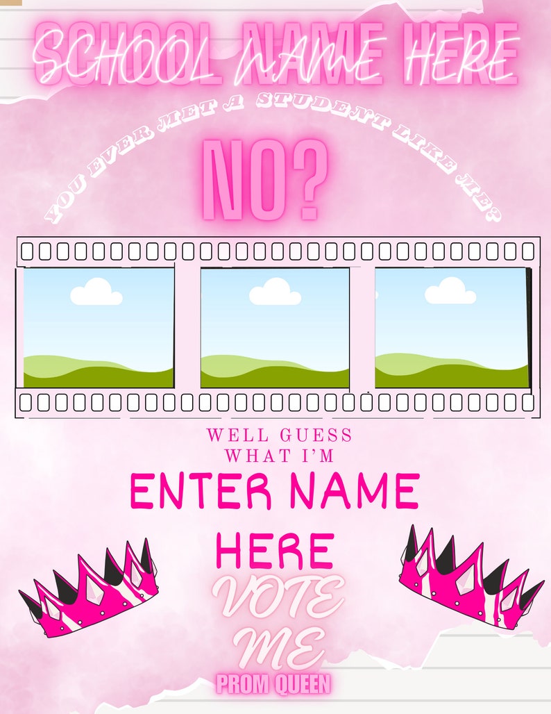Class Campaign Flyer, Election Flyer Prom Queen Flyer DIY Editable ...