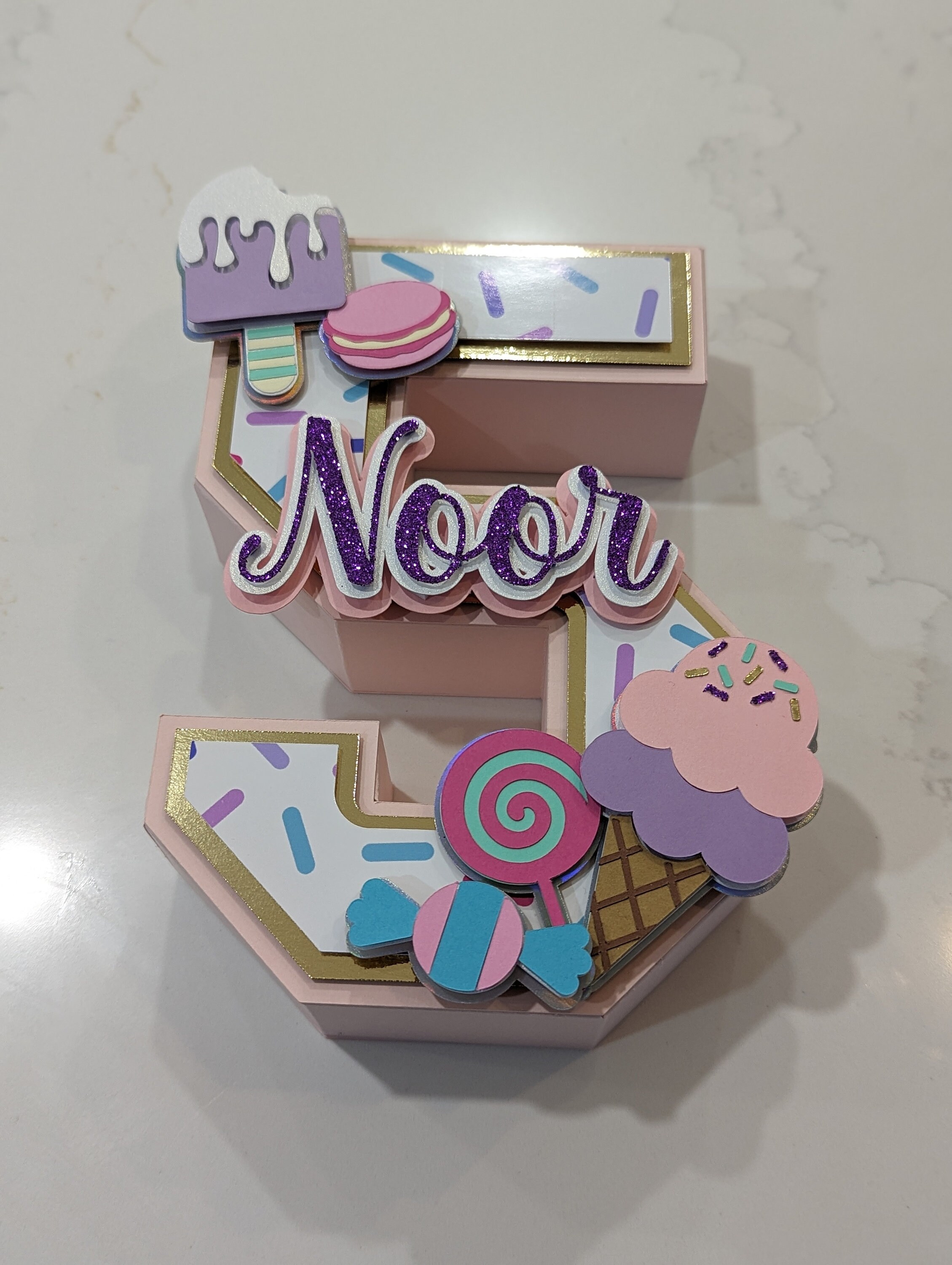 Candyland 3D Number Ice Cream Party 3D Number Lollipops, Ice Cream and ...