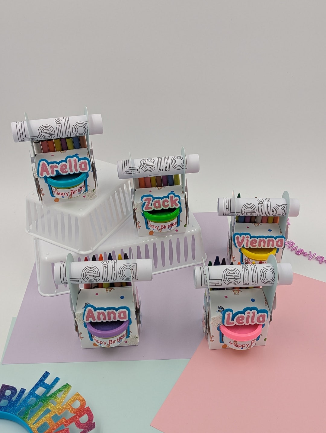 Bluey Activity Boxes With Coloring Sheets, Crayons and Playdoh Bluey ...