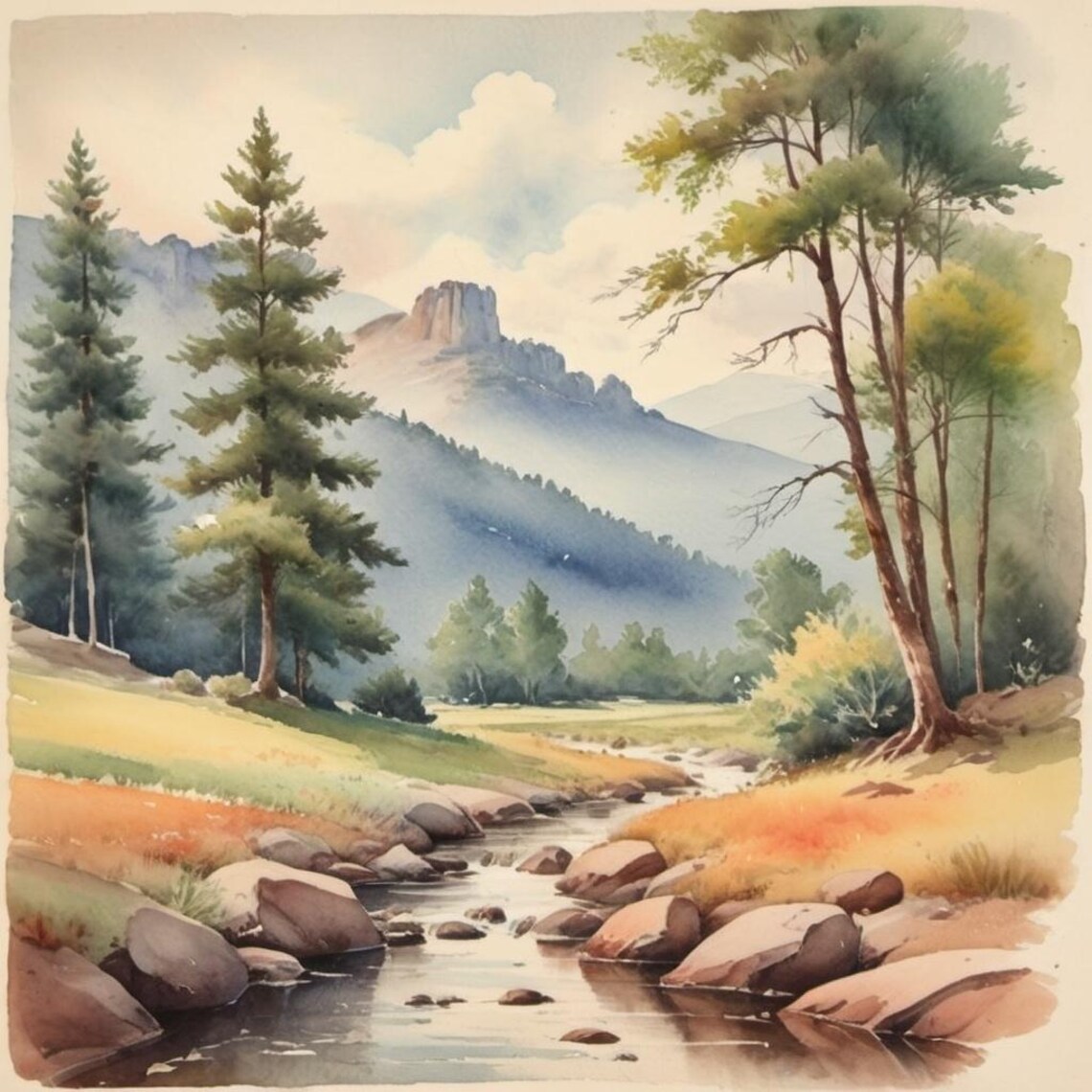 Vintage Riverscape Art - Etsy