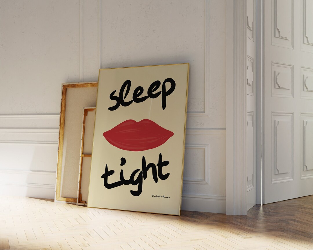 Sleep Tight Poster | Trendy Mid Century Print | Above Bed Wall Art ...