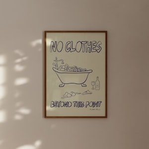 Bath Time Print | Bathroom Print | Trendy Blue Print | Aesthetic Art ...