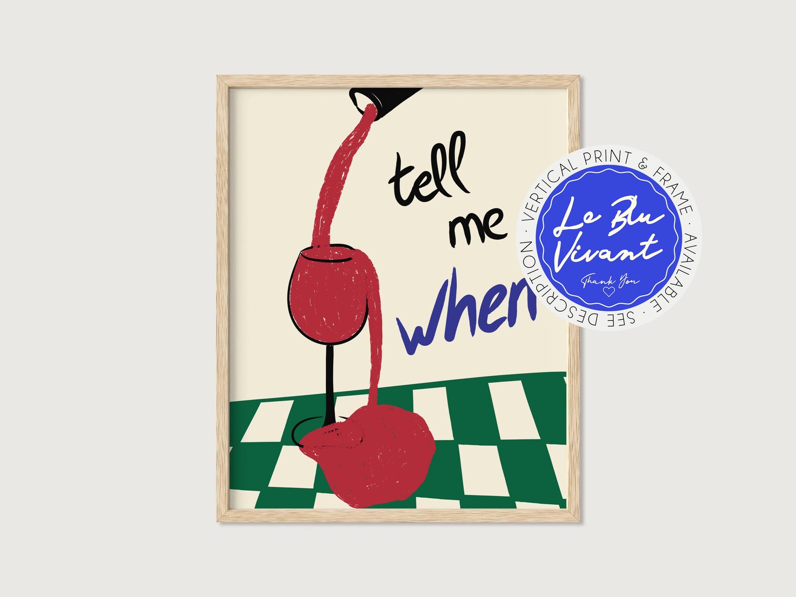 Tell Me When Print | Horizontal Print | Retro Wine Print | Modern ...