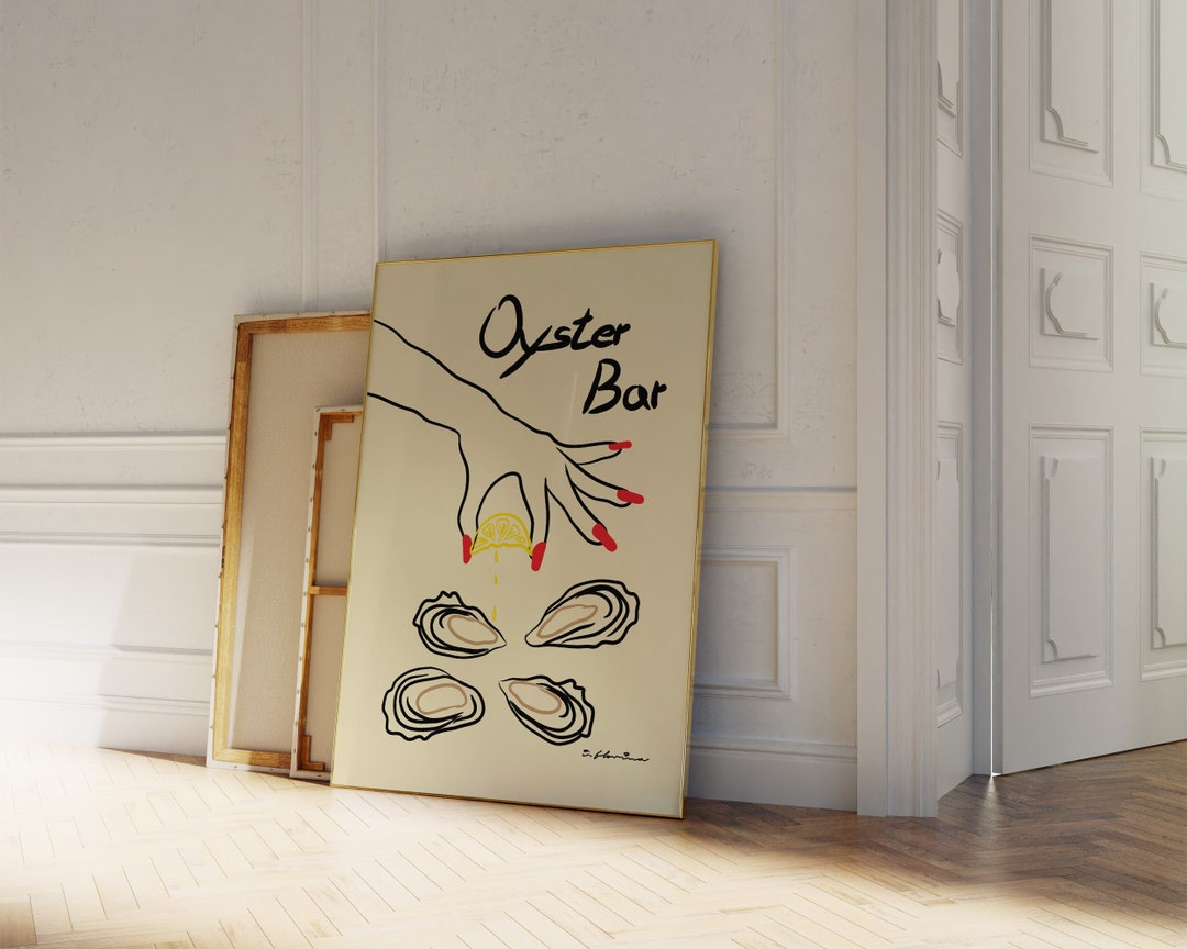 Oyster Bar Print | Seafood Print | Fish Print | Modern Kitchen Art ...