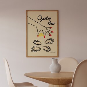 Oyster Bar Print | Seafood Print | Fish Print | Modern Kitchen Art ...