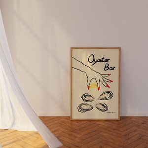 Oyster Bar Print | Modern Kitchen Wall Art | Seafood Lover Print - Etsy