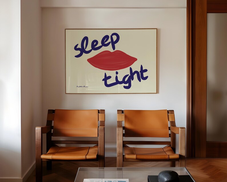 Sleep Tight Horizontal Print | Mid Century Print | Trendy Bedroom ...