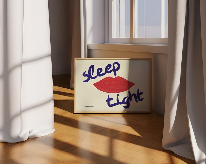Sleep Tight Horizontal Print | Mid Century Print | Trendy Bedroom ...