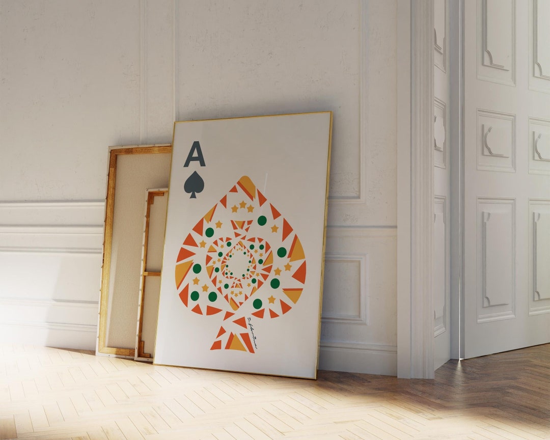 Ace of Spades Print | Mid Century Modern Wall Art | Ace of Spades ...
