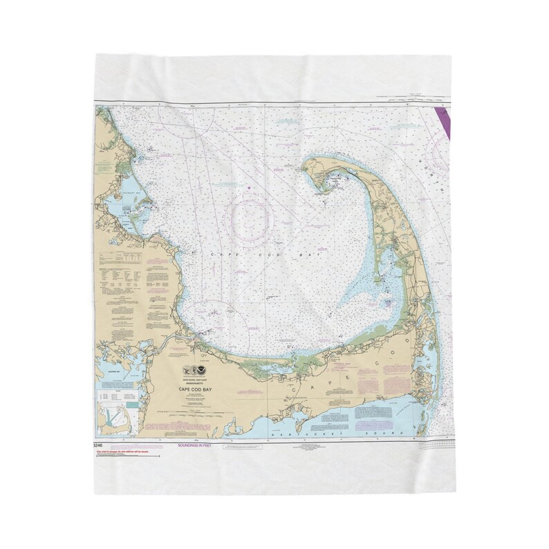 Cape Cod Nautical Chart Plush Blanket - Etsy