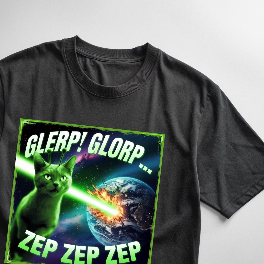Glerp Glorp Funny Alien Cat Shirt – Goofy Ahh Meme Tee, Silly Cat ...