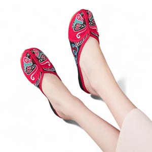 Teal Chinese Opera Mask Slippers | Comfortable Slip on Women's Slides ...