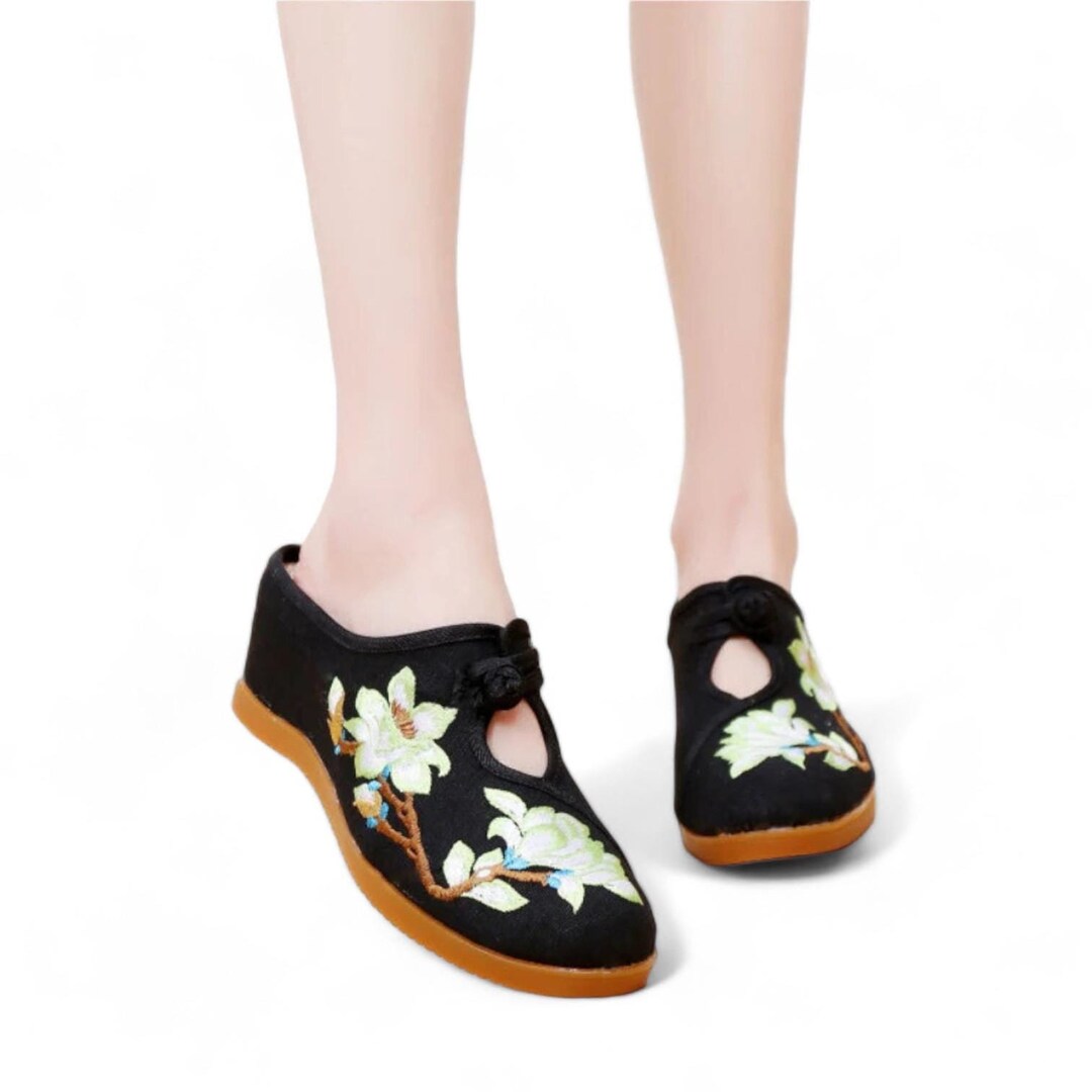 Black Platform Wedge Slippers | Hidden Wedge Lift Slip on Shoes ...