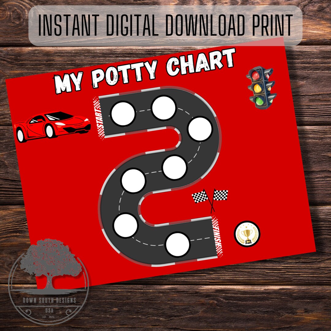 Toddler Racetrack/racecar Potty Chart - Etsy