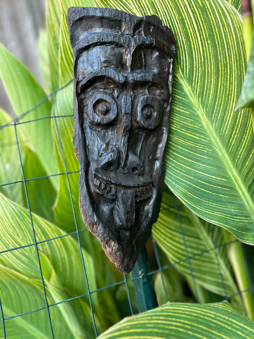 Carved Driftwood Tiki Mask, Wall Decoration - Etsy