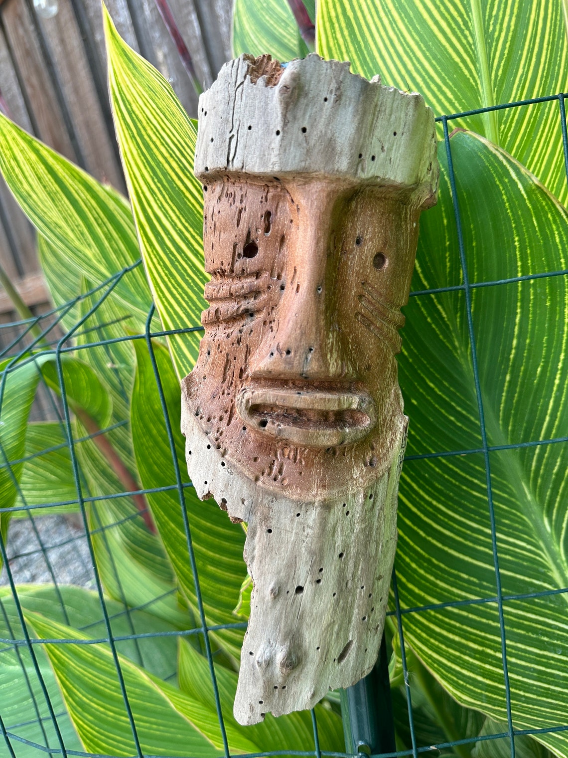 Carves Driftwood Tiki Mask, Wall Decoration - Etsy