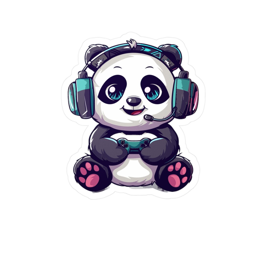Cute Gamer Panda Sticker/ Decal/ Die Cut/ Kawaii/ Discord - Etsy