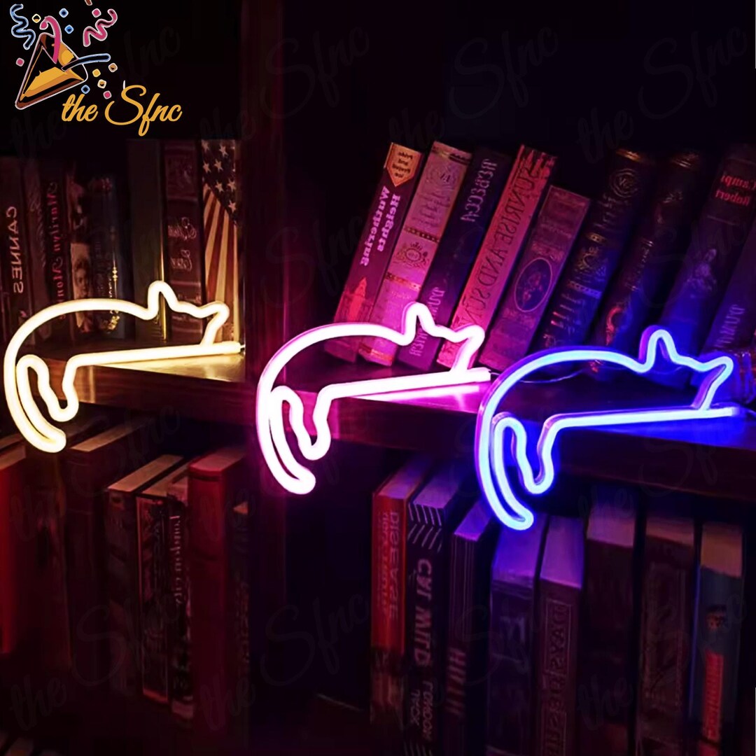 Lazy Cat LED Neon Sign, Custom Animal Pet Neon Light, Cute Kitten LED ...