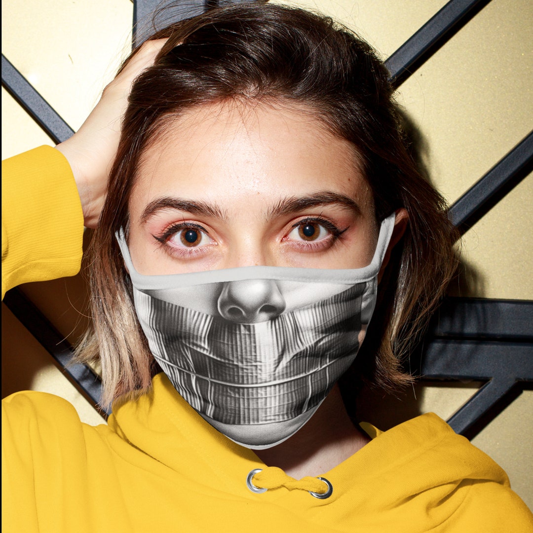 Duct Tape Mouth Mask, With Nostrils, Funny Illusion of Duck Taped Mouth ...