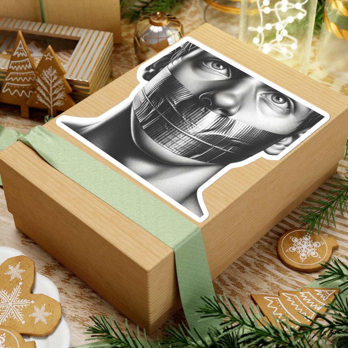 Face With Duct Taped Mouth Kiss-cut Stickers, Keep Quiet Reminders ...