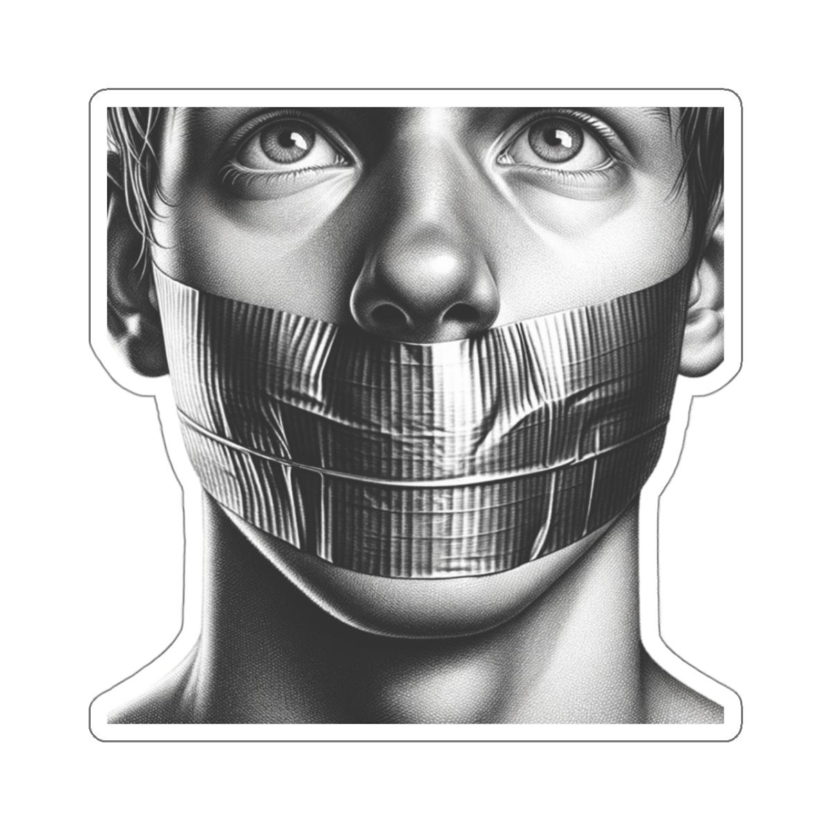 Face With Duct Taped Mouth Kiss-cut Stickers, Keep Quiet Reminders ...