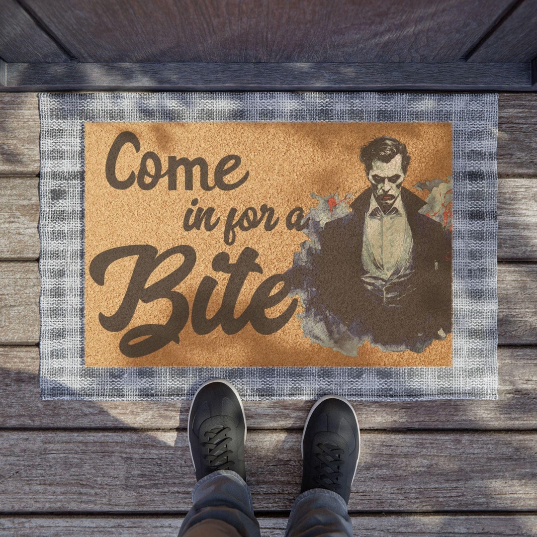 Come in for a Bite Dracula Doormat, Vampire Rug, Incredible Halloween ...