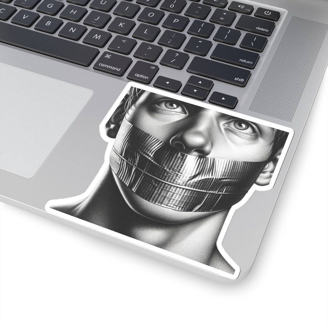Face With Duct Taped Mouth Kiss-cut Stickers, Keep Quiet Reminders ...