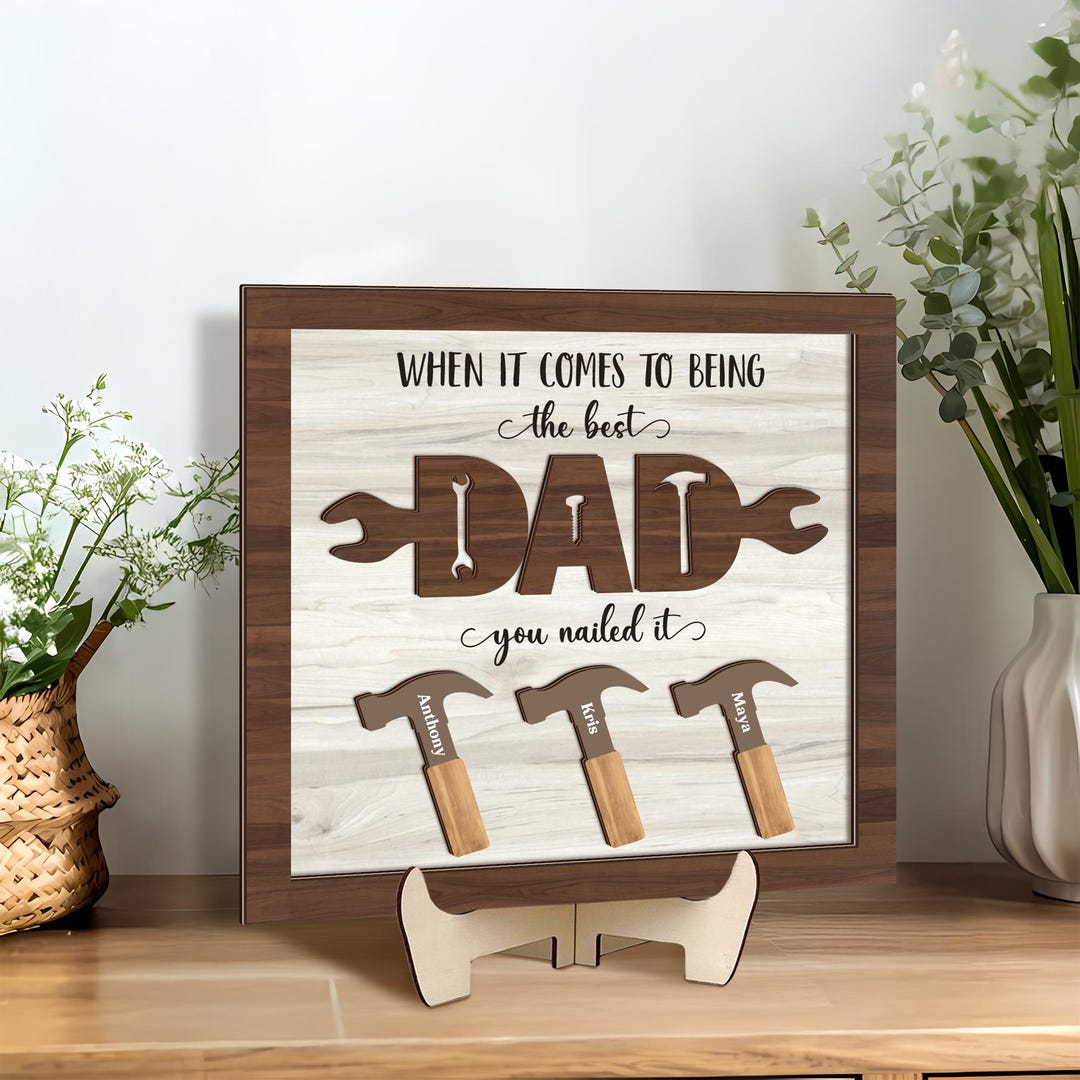 Personalized Father's Day Gift, the Best Dad Sign, Family Sign, Father ...