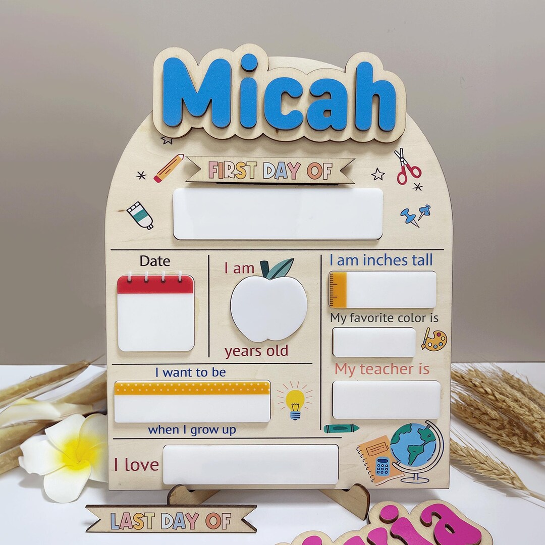 Customized First and Last Day School Sign, Back to School Sign ...