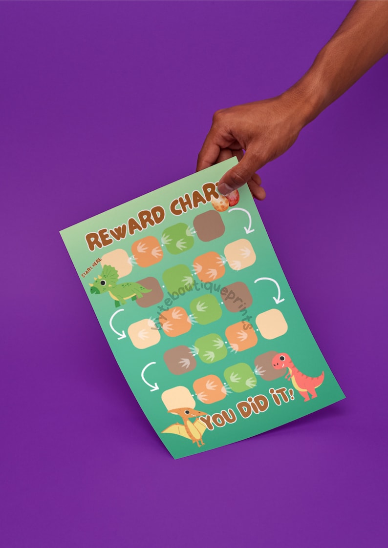 Dinosaur Kids Reward Chart Potty Training Toilet Behavioural Progress ...