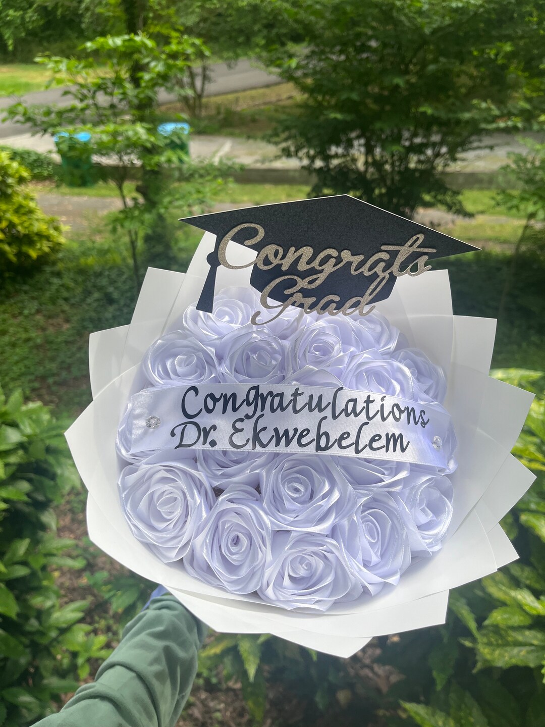Graduation Eternal Ribbon Roses Bouquet / Ramos De Rosas Eternas Para ...