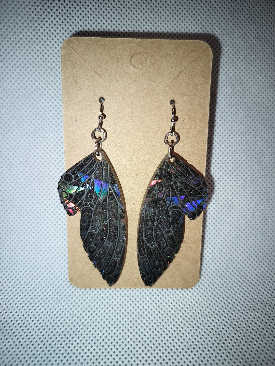 Holographic Butterfly Moth Wing Dangle Earrings - Etsy