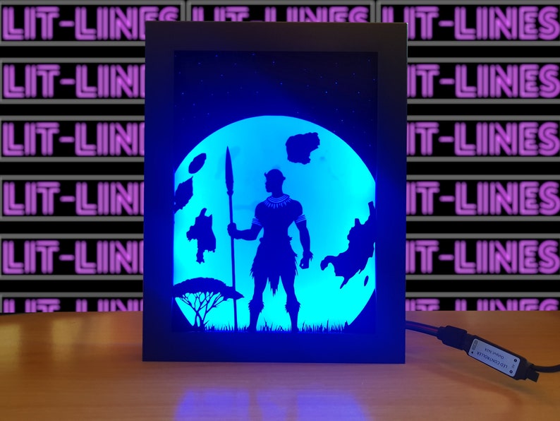 Maasai Warrior Silhouette Lightbox African Art Illuminated LED ...