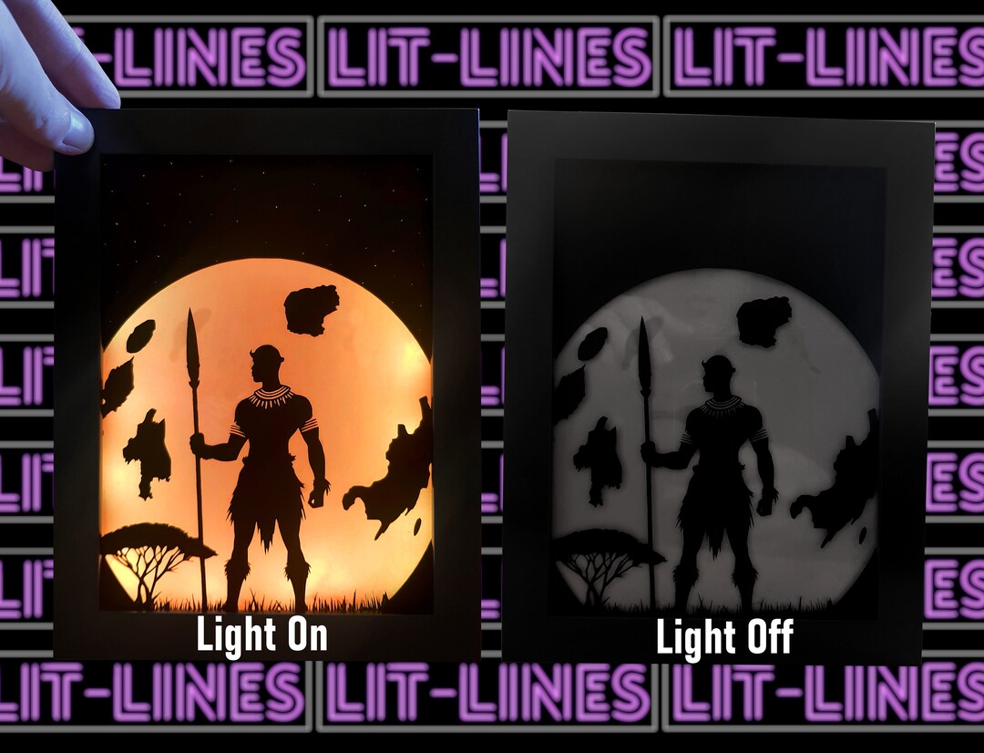 Maasai Warrior Silhouette Lightbox African Art Illuminated LED ...