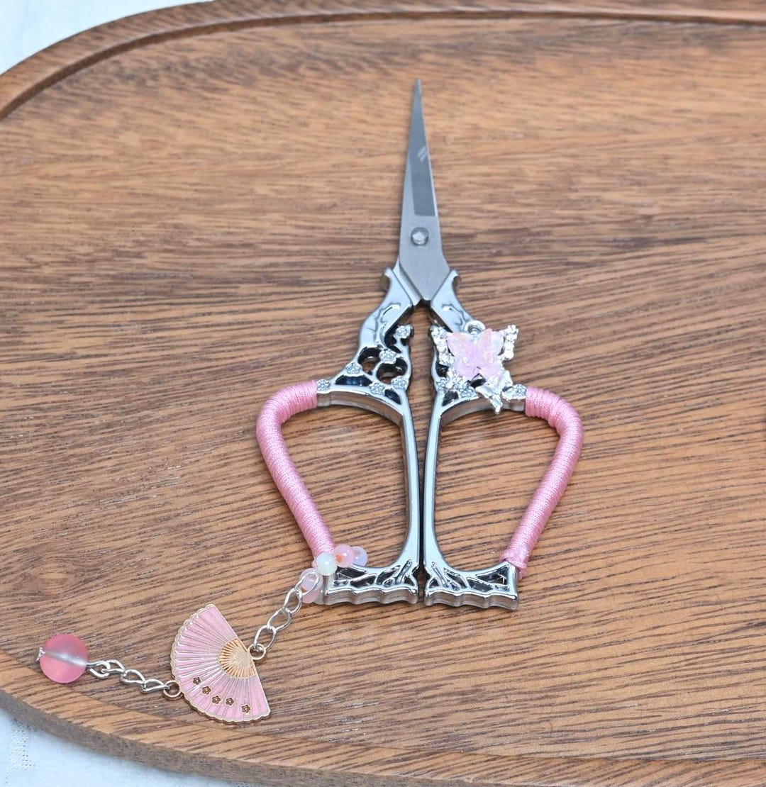 Scissors, Handcrafted Ornate Sewing Scissor Charm Decorative Embroidery ...