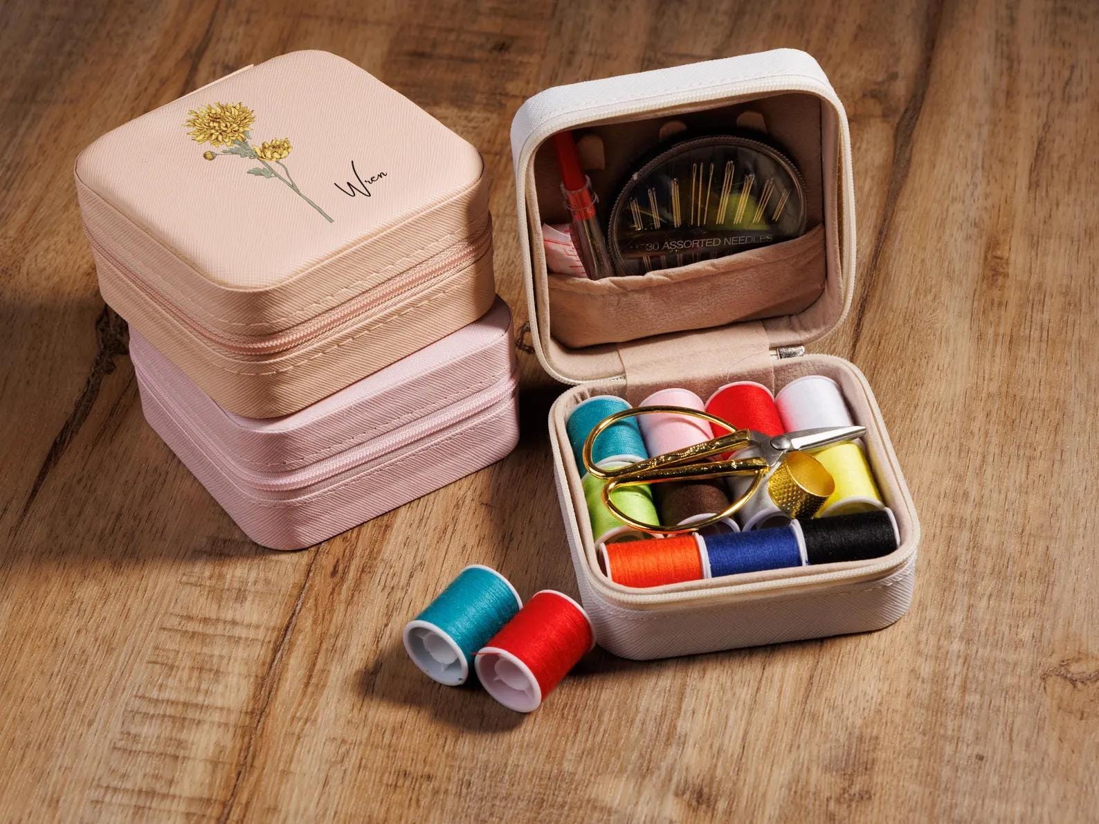 Personalized Flower Sewing Kit: Mini Travel Sewing Station,christmas ...