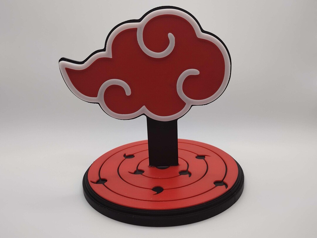 Akatsuki Cloud Logo Display | Naruto Anime Shelf Art | Sharingan Base ...