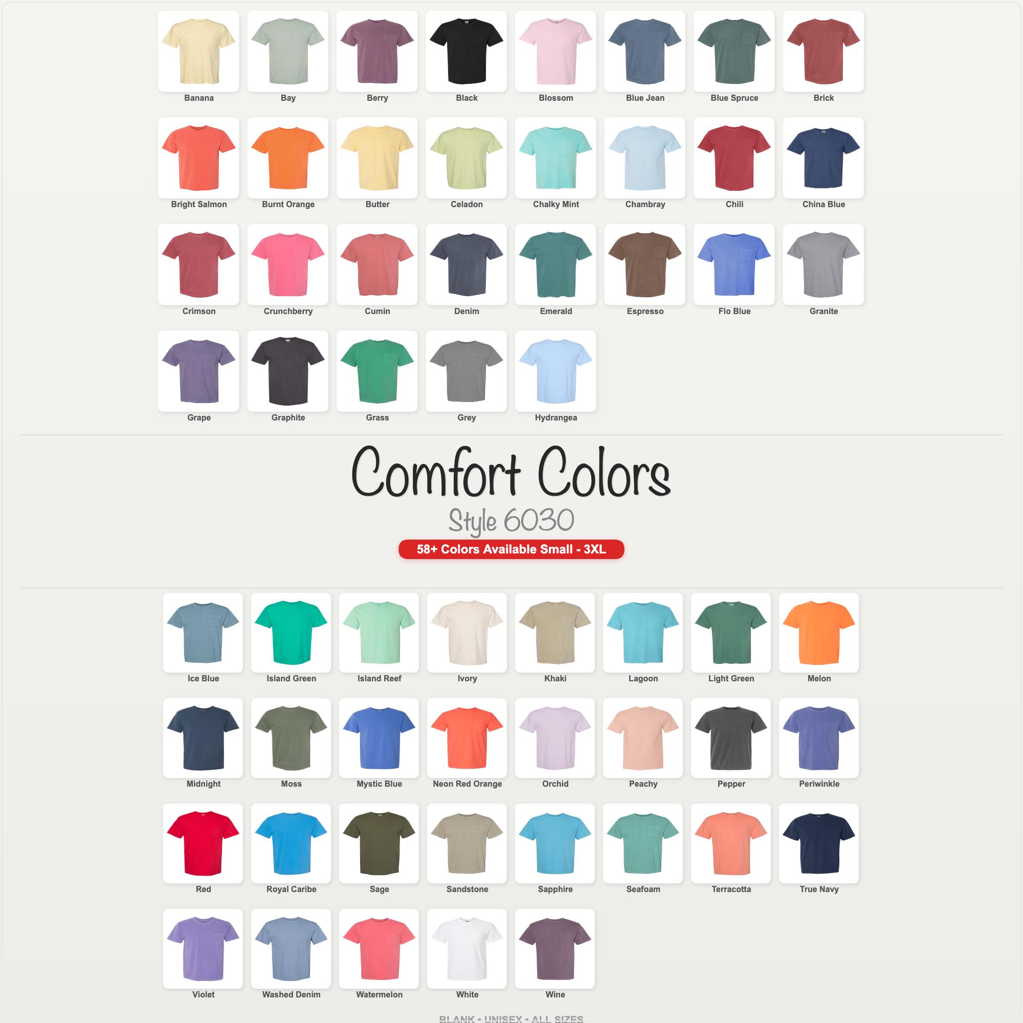 Blank Comfort Colors 6030 Pocket T-shirt, Craft Supply for HTV DTF ...