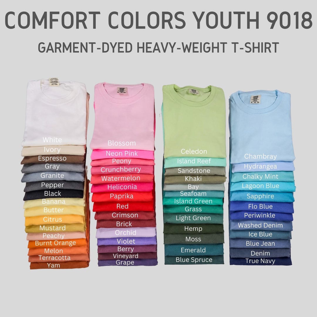 Blank Comfort Color Youth Tshirt, Comfort Colors Shirt, Blank Color ...