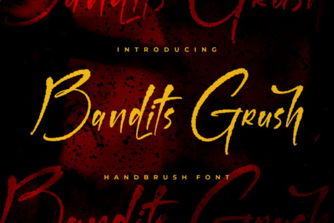 Bandits Grush Font, Display Font, Retro Font, Vintage Font, Calligraphy ...