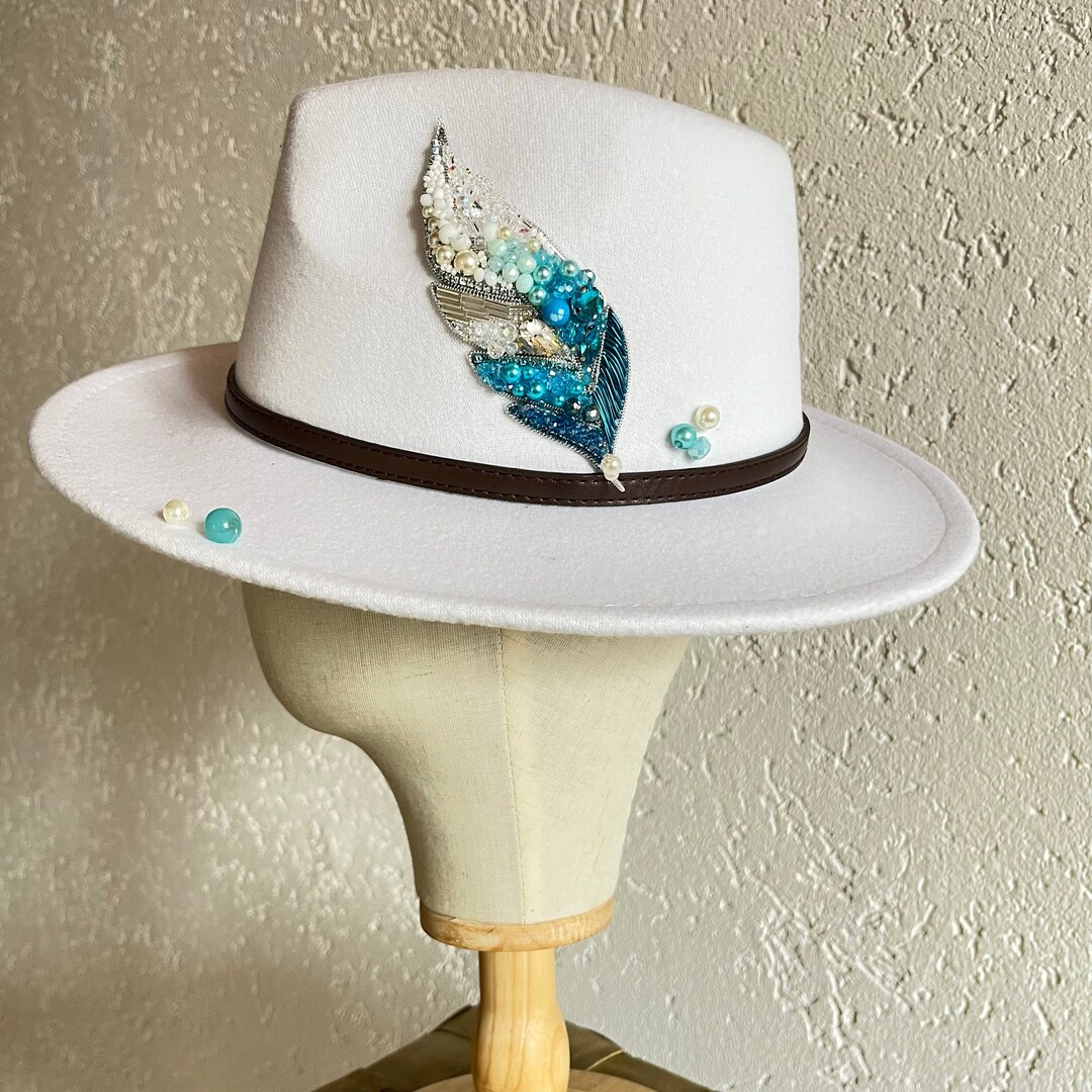 Wedding Fedora Hat, Bride Fedora Hat, Boho Hat, Bridal Hat, Wedding Hat ...